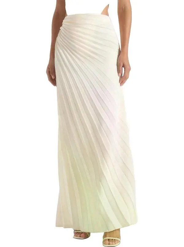 Manière De Voir Fiona Satin Maxi Skirt In Ivory - Neutrals
