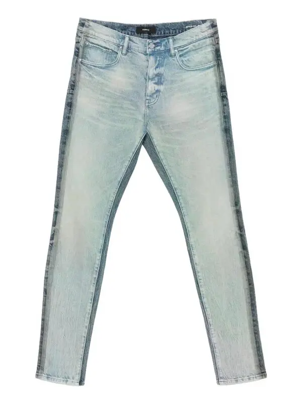 PURPLE BRAND Faded Panelled Jeans - Blue