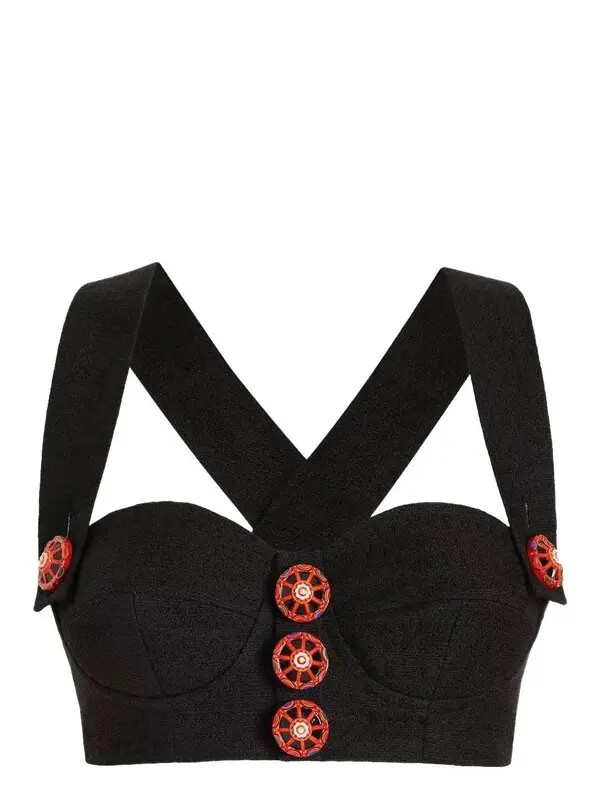 Dolce & Gabbana Fabric Bustier Top - Black