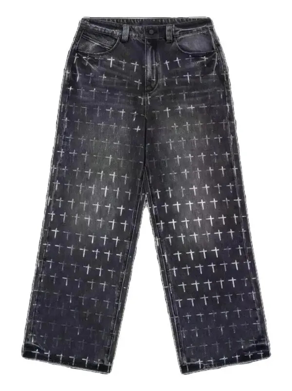 RtA Franco Cross-print Jeans - Grey