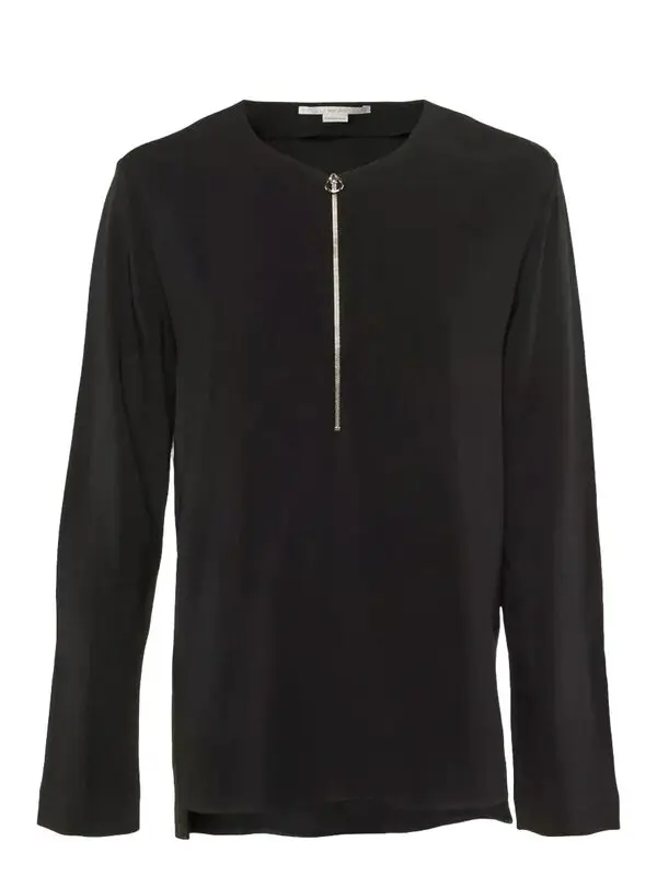 Stella McCartney Zip-front Crepe Blouse - Black