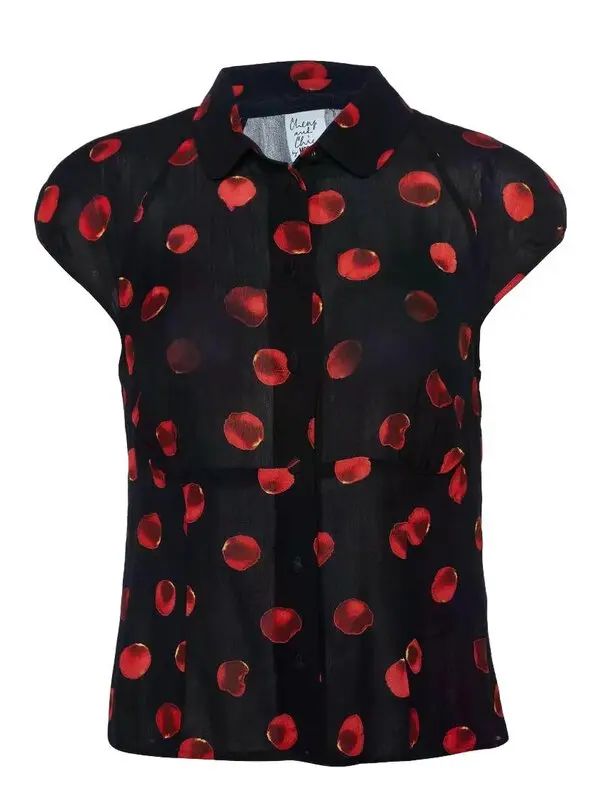 Moschino Printed Crepe Top - Black