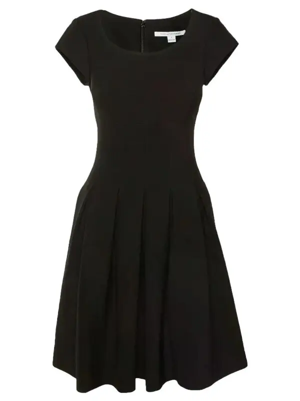 Diane Von Furstenberg Crepe Pleated Mini Dress - Black