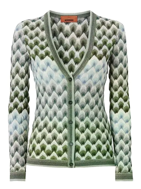 Missoni Geometric Pattern V-neck Cardigan - Green