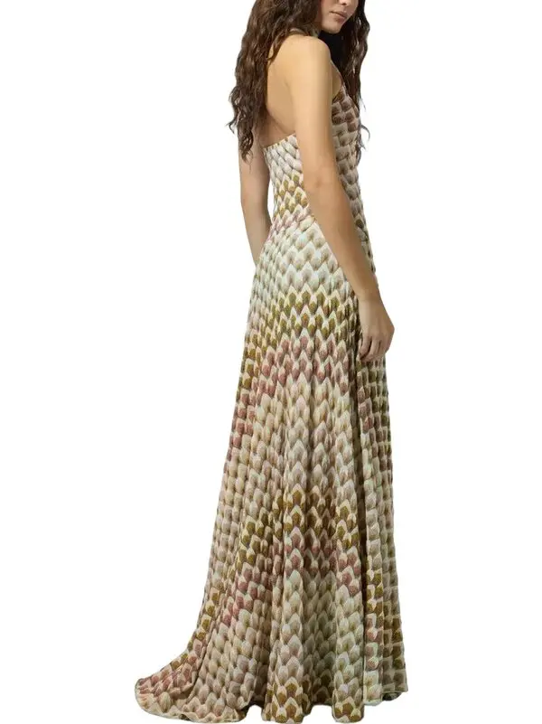 Missoni Geometric Pattern Halterneck Dress - Neutrals