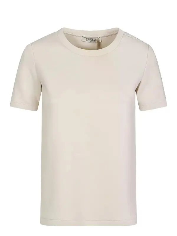 Max Mara Embroidered Logo T-shirt - Neutrals