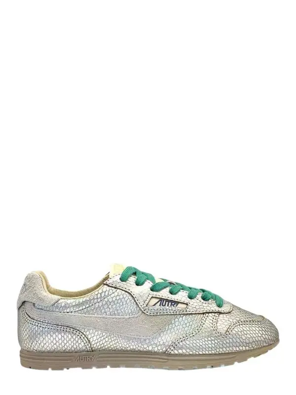 AUTRY Snakeskin-effect Metallic Sneakers - Silver