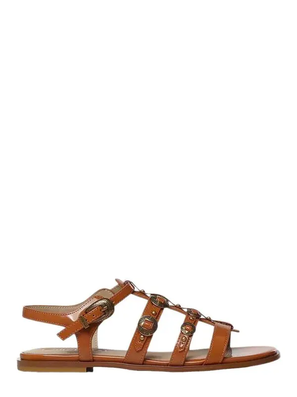 Pinko Embellished Buckled Sandals - Brown