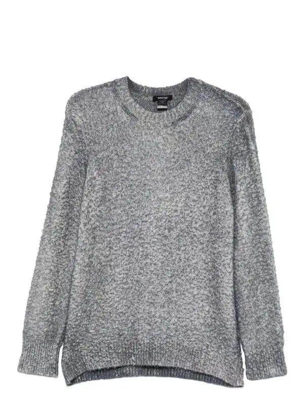 Avant Toi Bouclé-knit Crew-neck Sweater - Grey