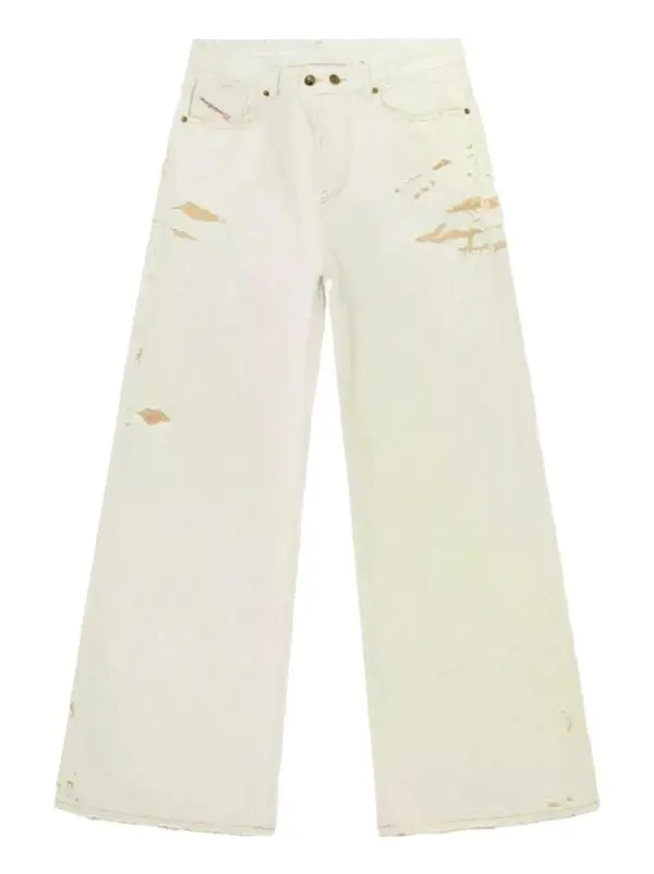 DIESEL® Distressed Wide-leg Jeans - Neutrals