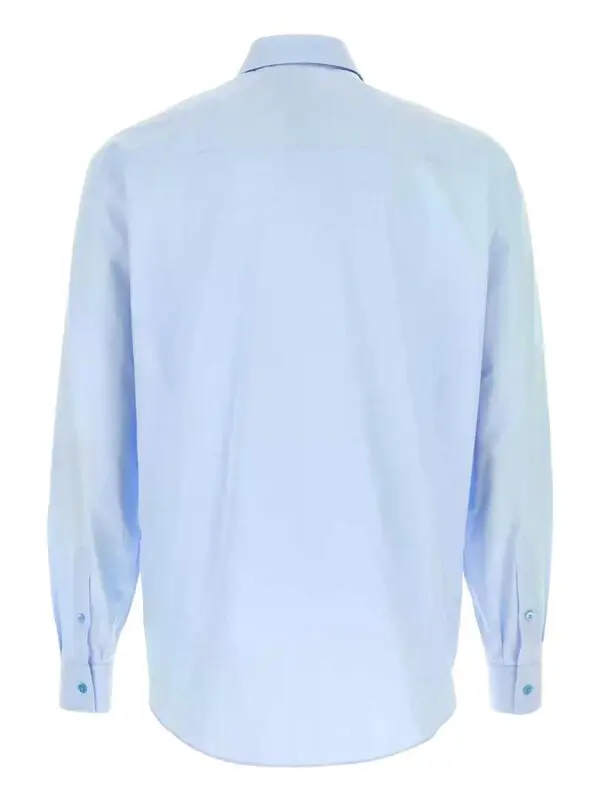 Fendi Piping-detail Cotton Shirt - Blue