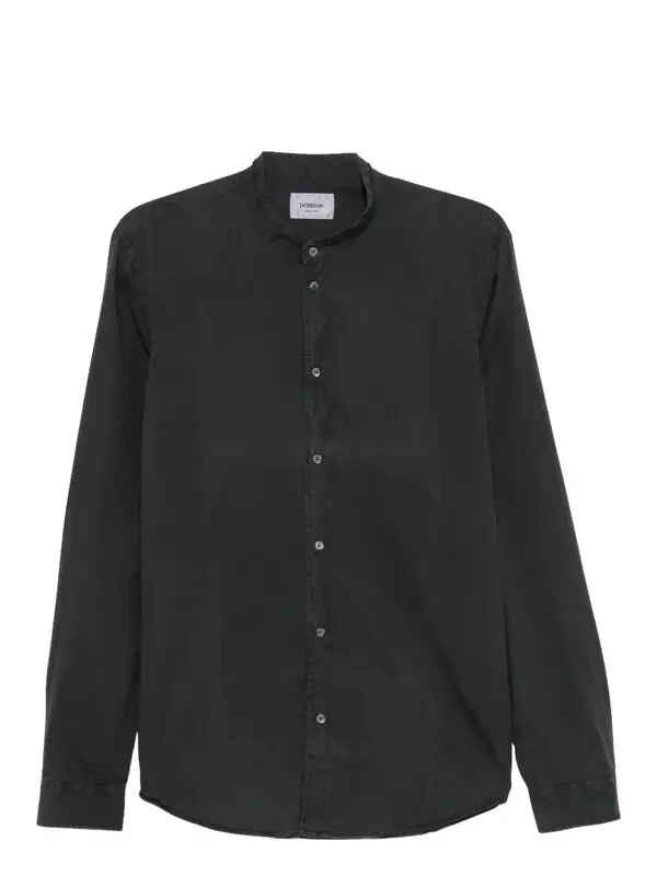 DONDUP Mandarin-collar Long-sleeve Shirt - Black