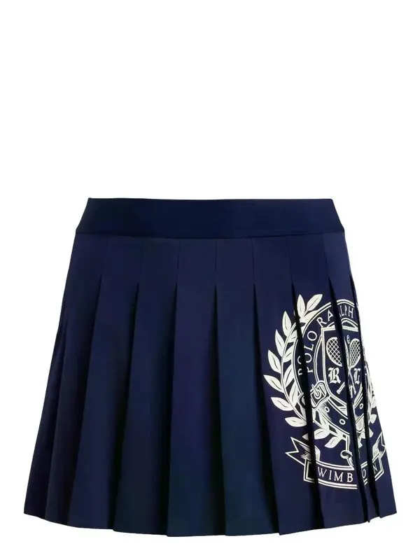 Polo Ralph Lauren Wimbledon Logo Performance Pleated Mini Skirt - Blue