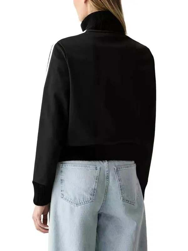 Adidas Logo-embroidered Stripe Detail Jacket - Black