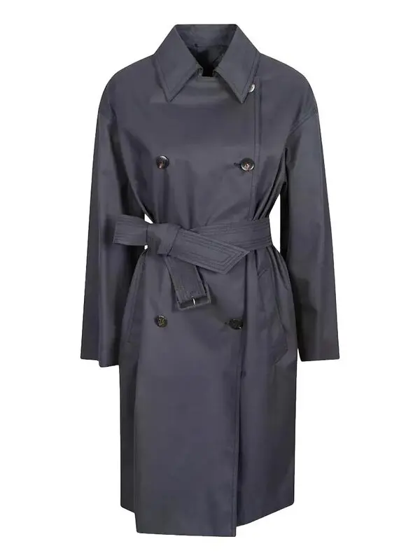 Max Mara Double-breasted Belted Trench Coat - Blue