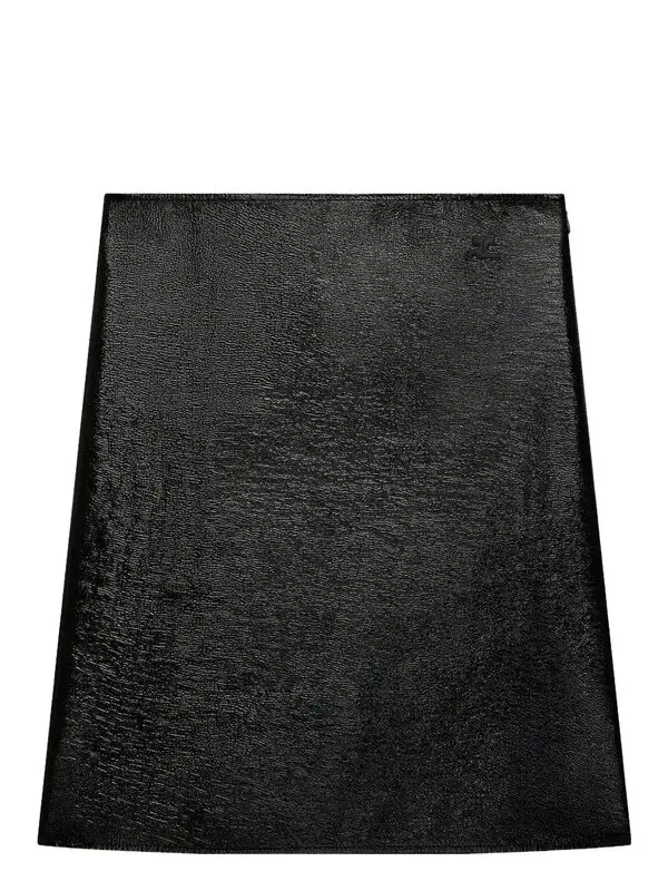 COURREGES Vinyl A-line Mini Skirt - Black