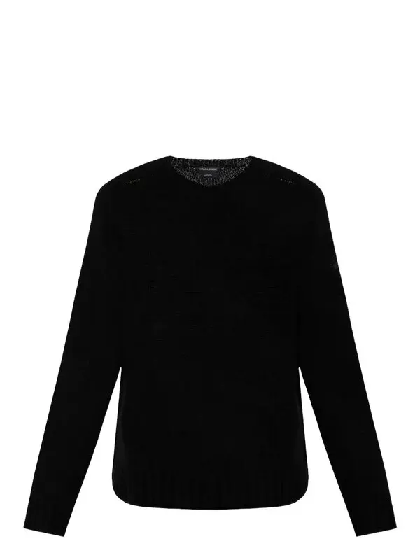 Canada Goose Ribbed Knit Sweater With Logo Detail - Black