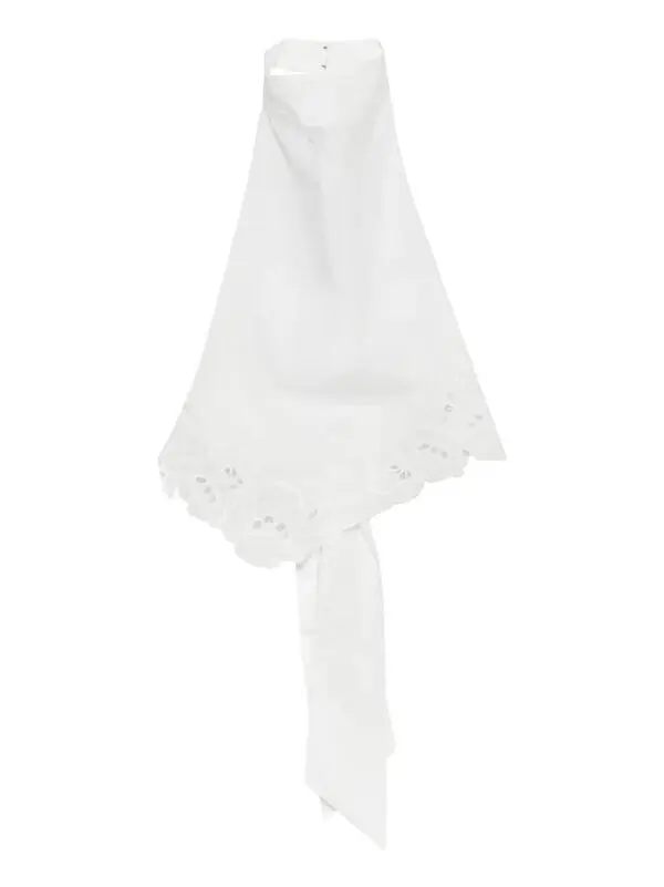 SIR. Broderie Anglaise Halterneck Blouse - Brown