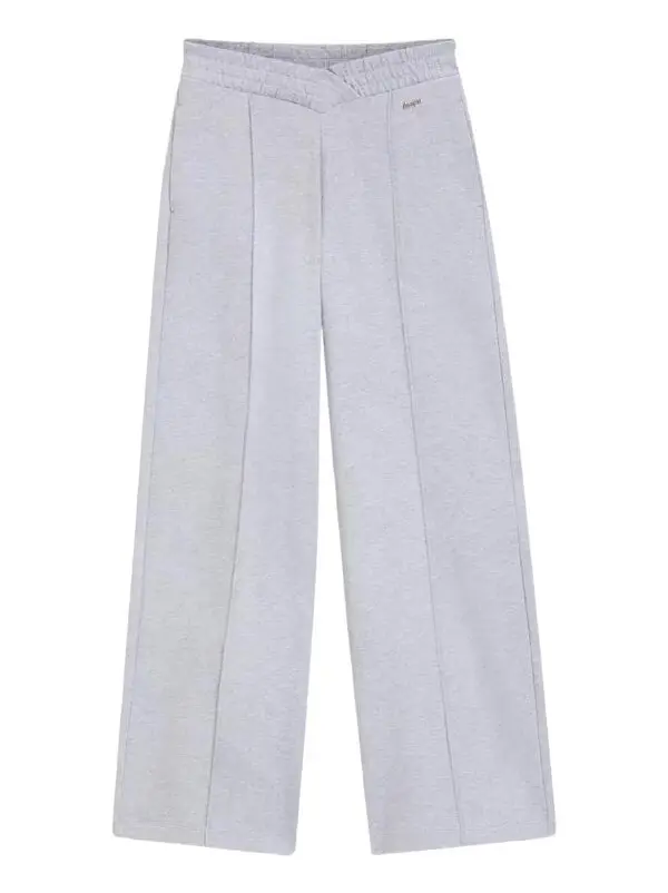 Hugo Logo Plaque Wide-leg Track Pants - Grey