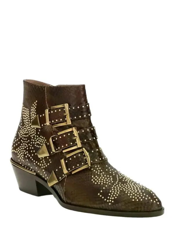 Chloé Susanna Studded Ankle Boots - Brown