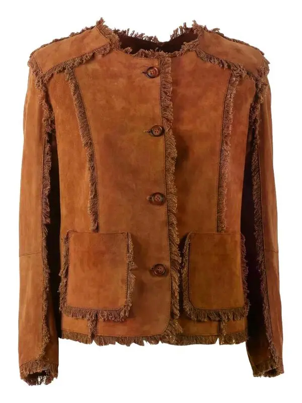 BULLY Fringed Suede Jacket - Brown