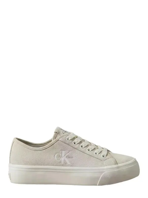 Calvin Klein Embroidered Logo Low-top Sneakers - Neutrals