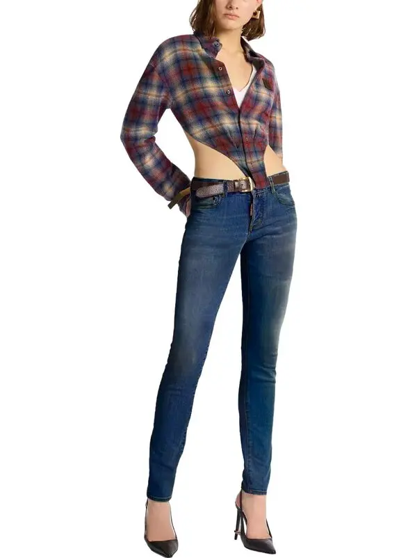 Dsquared2 Teddy Distressed Faded Jeans - Blue