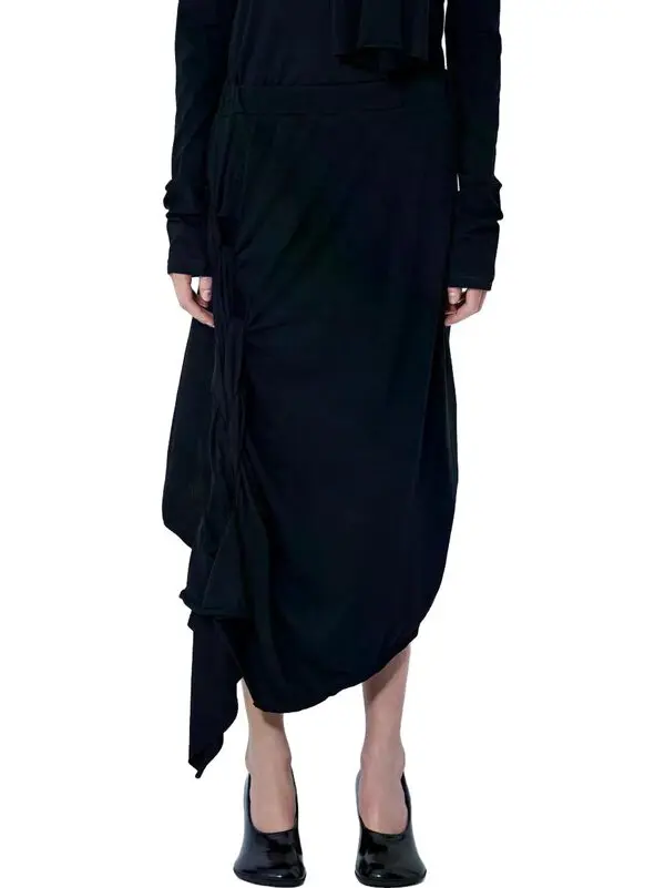 Yohji Yamamoto Asymmetric Draped Skirt - Black