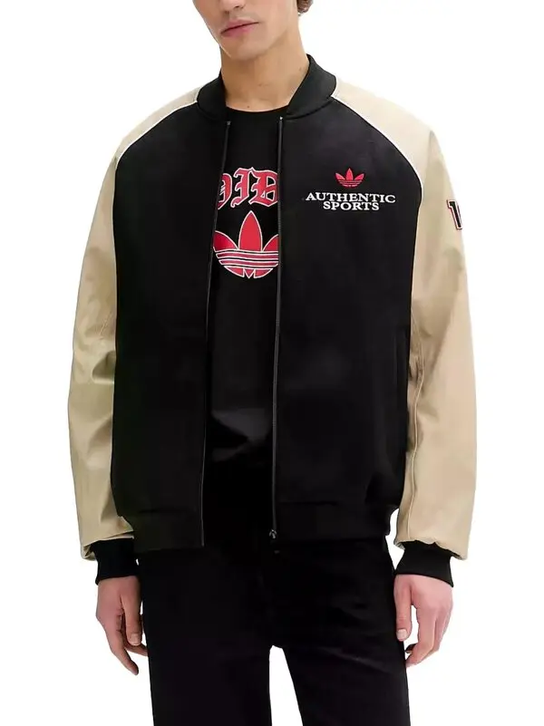 Adidas Embroidered Bomber Jacket - Black