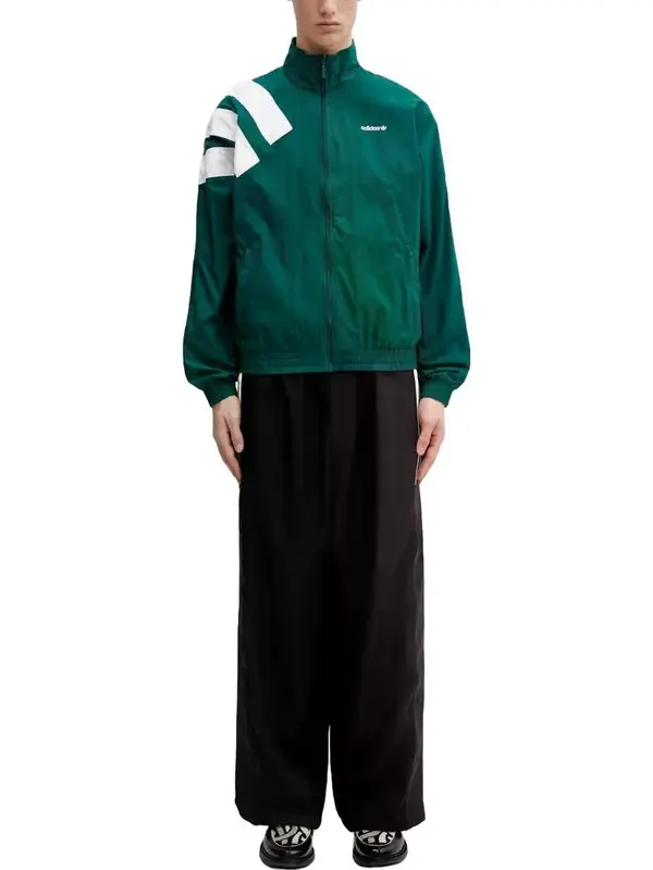 Adidas Paneled Embroidered Jacket - Green