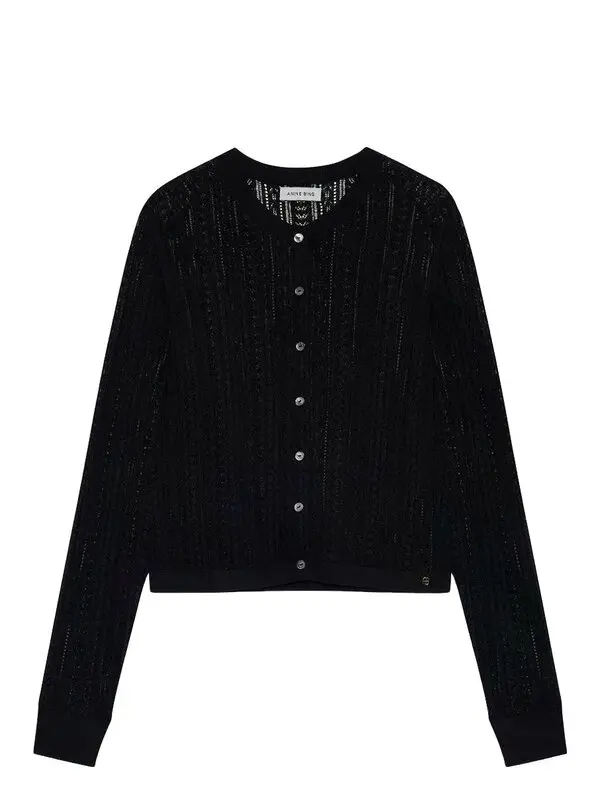 ANINE BING Moni Crop Cardigan - Black