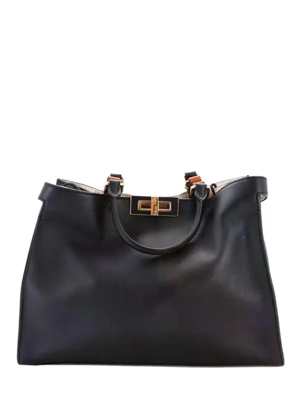 Fendi Peekaboo X-tote Leather Shoulder Bag - Black