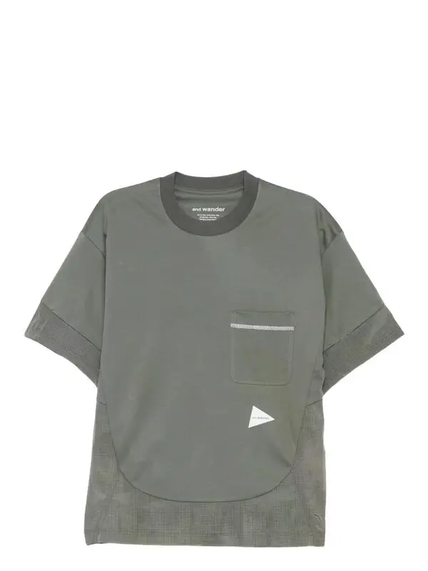 AND WANDER Combi Short-sleeves T-shirt - Green