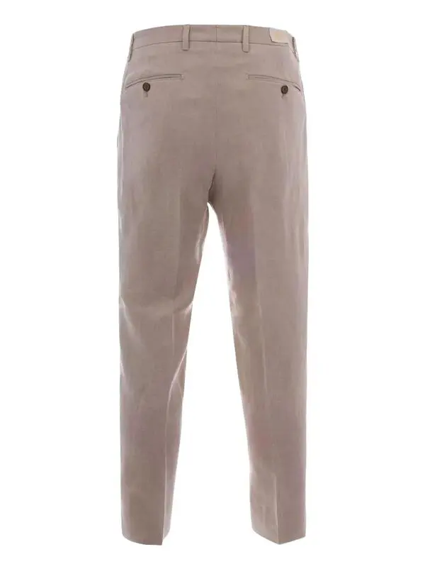 BRIGLIA 1949 Beige Linen Pleated Tapered Trousers - Neutrals
