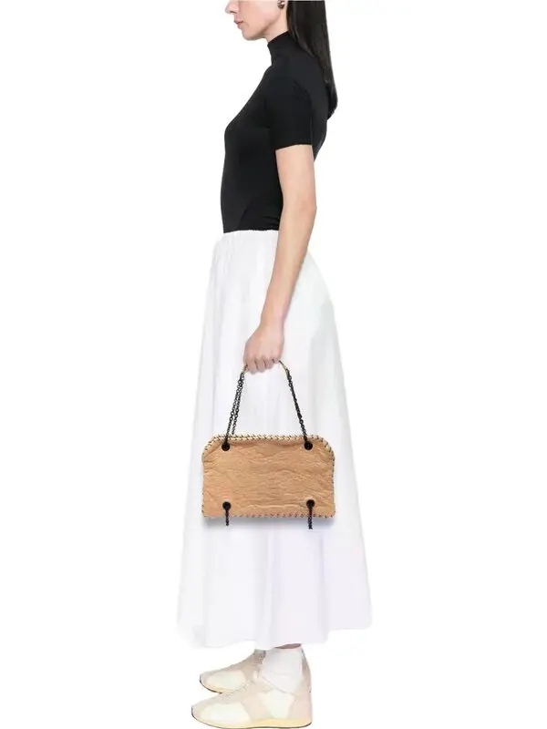 Bottega Veneta Textured Leather Whipstitch Duo Shoulder Bag - Neutrals