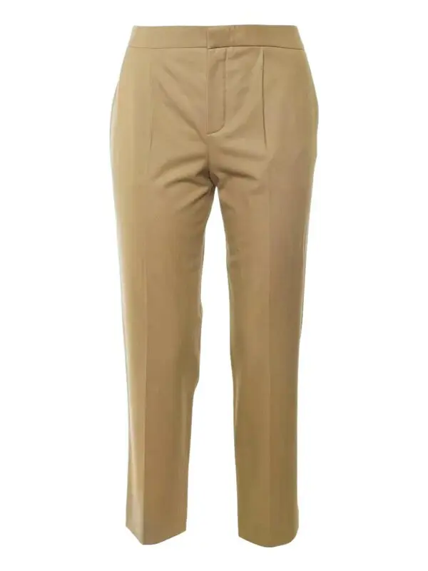 Chloé Pleated Wool Trousers - Neutrals