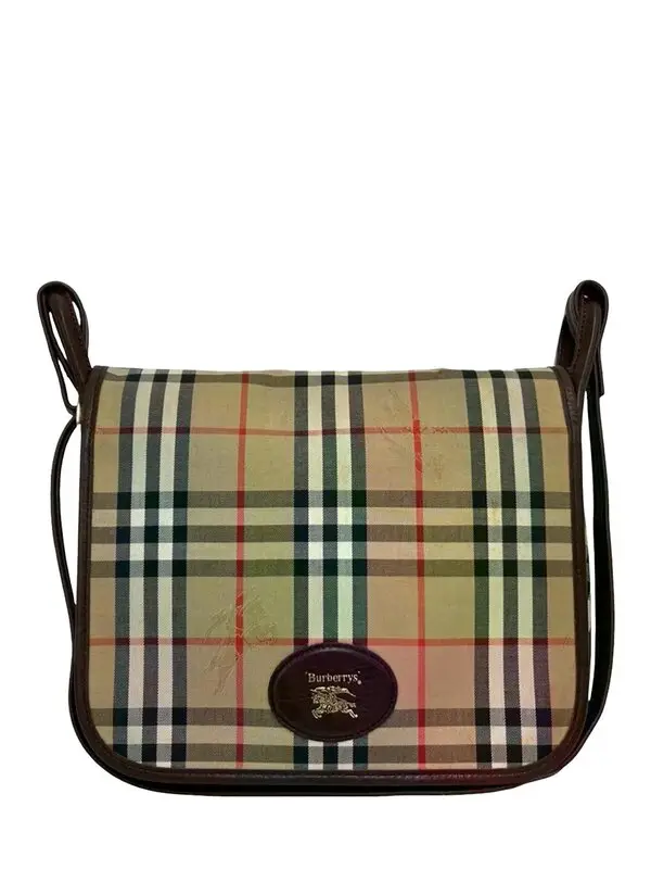 Burberry Haymarket Check Canvas Crossbody Bag - Neutrals