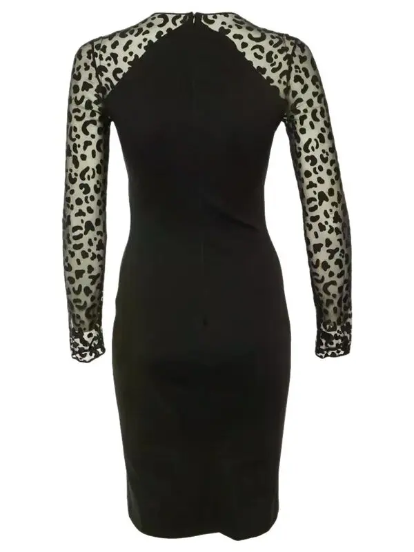 Stella McCartney Animal-print Long Sleeve Midi Dress - Black