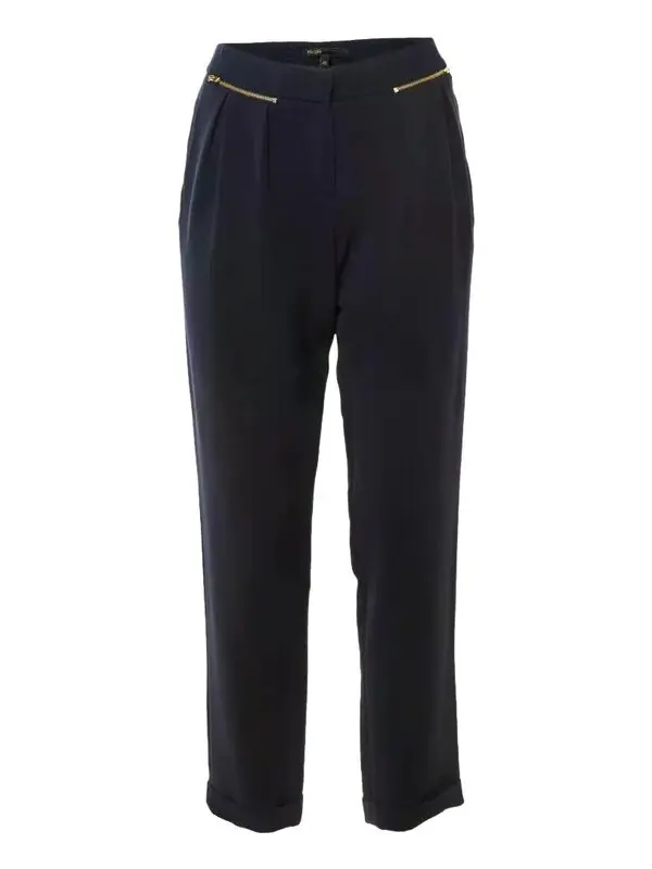 Maje Laurent Pleated Straight-leg Trousers - Blue