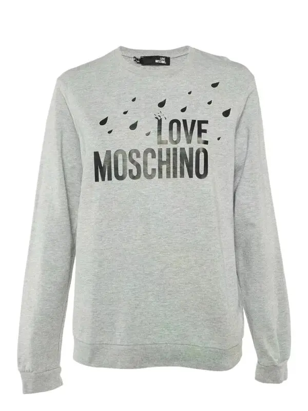 Moschino Logo Print Crew Neck Sweater - Grey