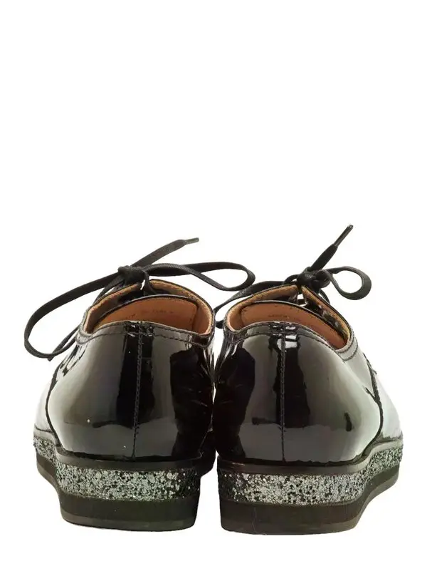 Miu Miu Glitter-sole Patent-leather Derby Shoes - Black