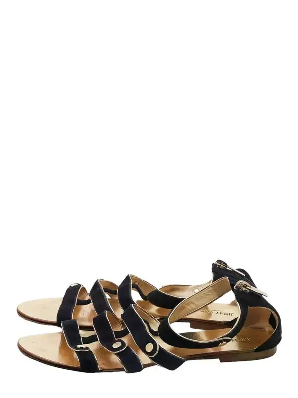 JIMMY CHOO Suede Multi-strap Sandals - Black