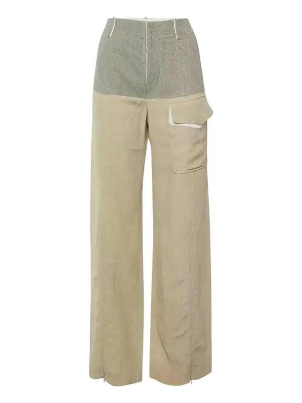 Chloé Two-tone Wide-leg Trousers - Neutrals