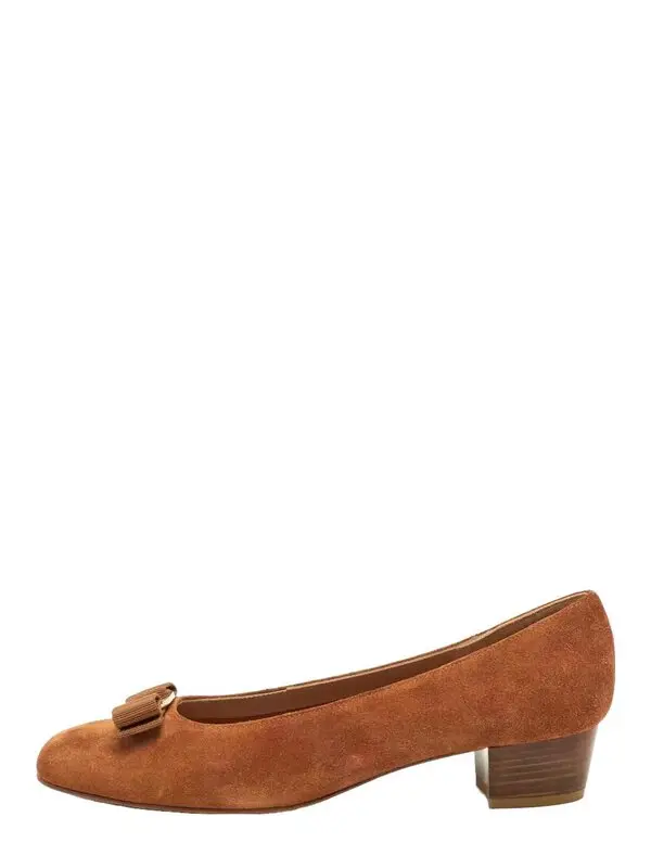 FERRAGAMO Vara Bow Flat Pumps - Brown