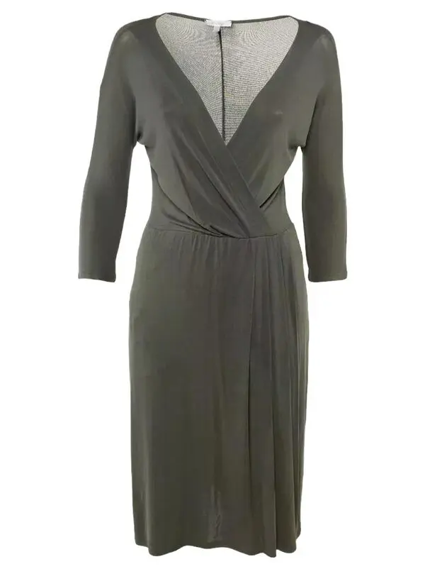 Max Mara Wrap Midi Dress - Grey