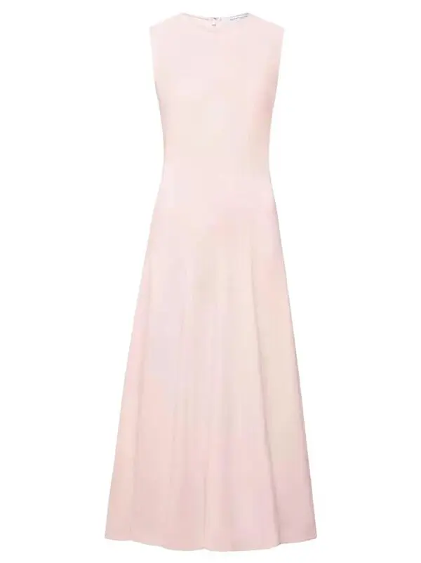 Another Tomorrow Midi Panelled Flared Dress - Pink