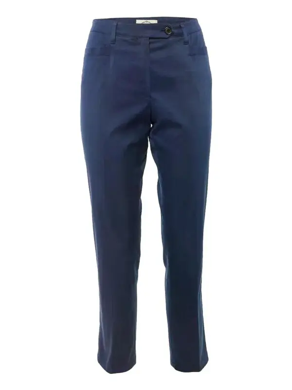 Prada Navy Cotton Trousers - Blue