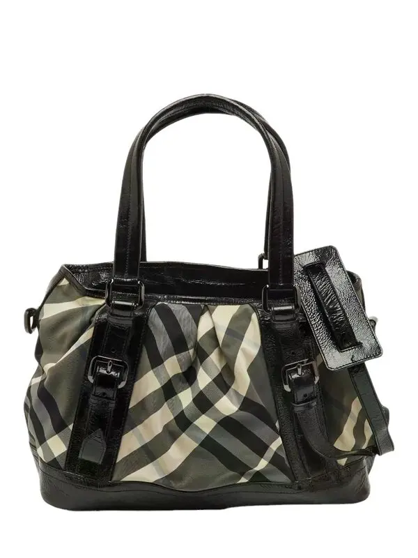 Burberry Beat Check Lowry Tote Bag - Grey