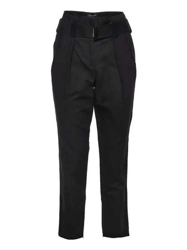 ISABEL MARANT VINTAGE Belted Tapered Trousers - Black