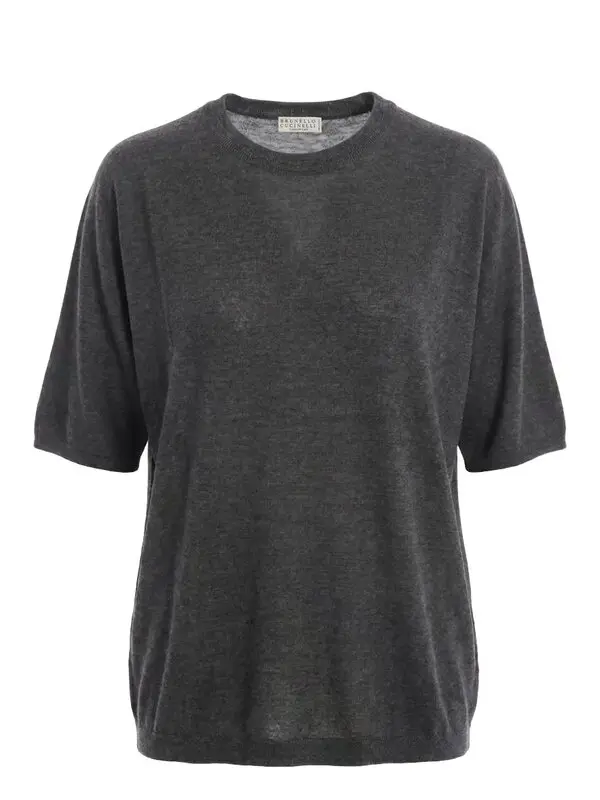 Brunello Cucinelli Fine-knit Cashmere T-shirt - Grey